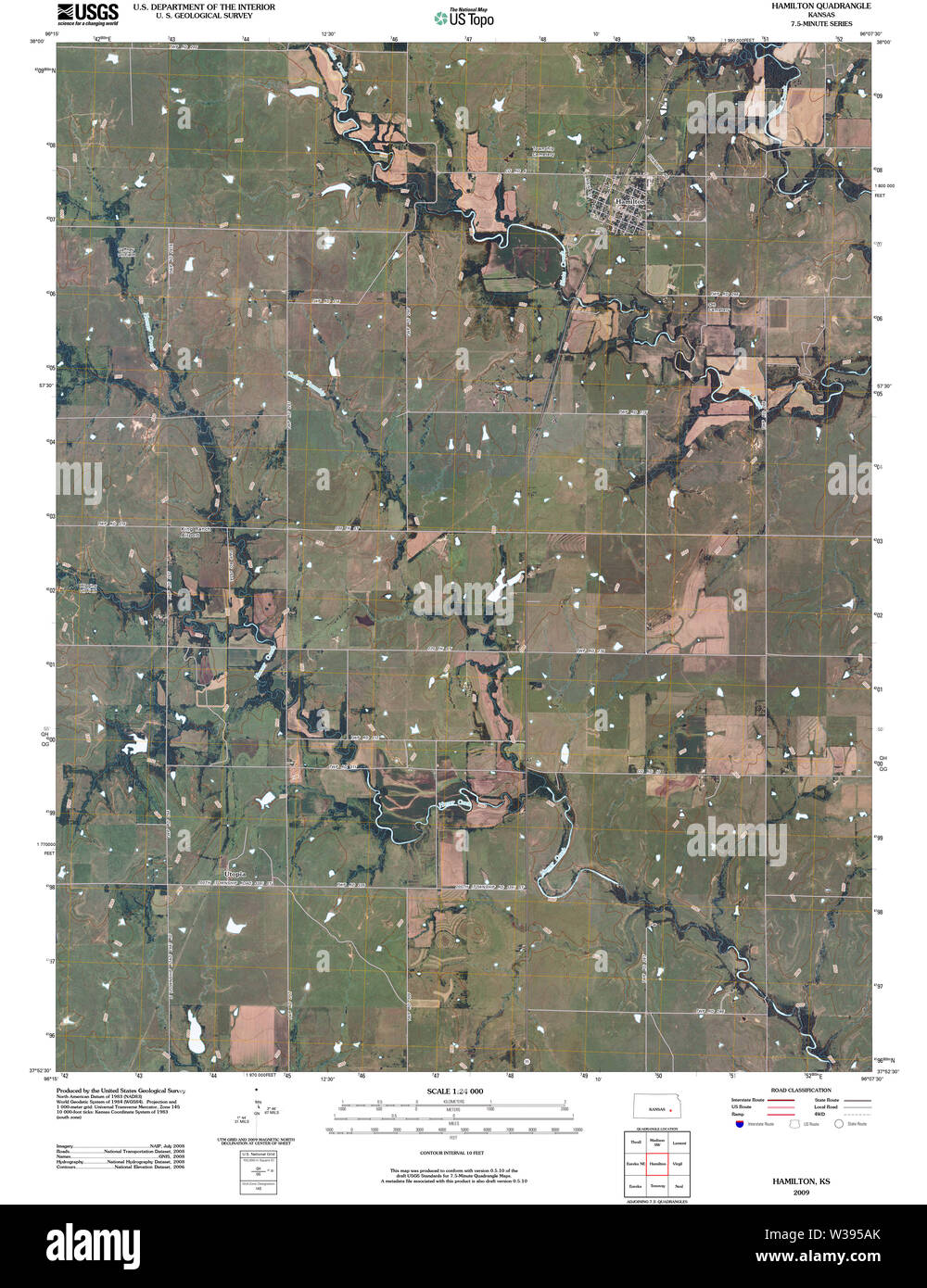 Map Of Hamilton Kansas High Resolution Stock Photography and Images - Alamy
