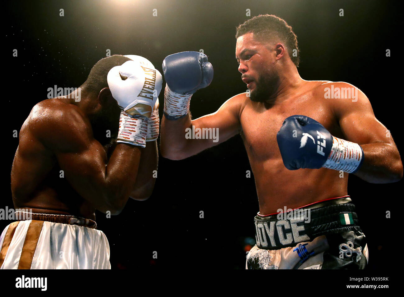 Joe Joyce (right) in action against Bryant Jennings during the WBA Gold ...