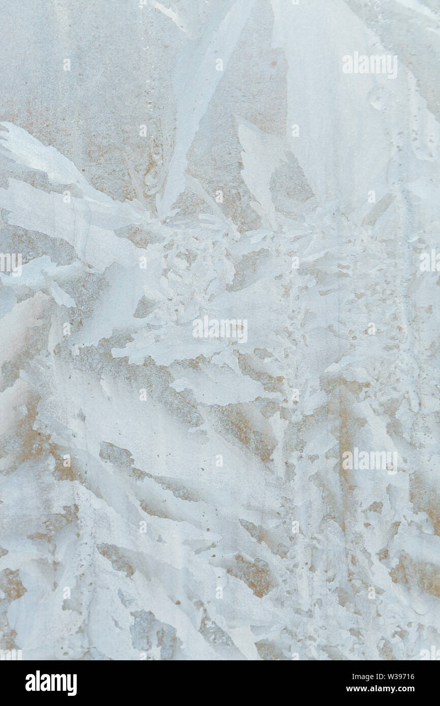 Frosty patterns on a frozen ice box in the early morning Stock Photo ...