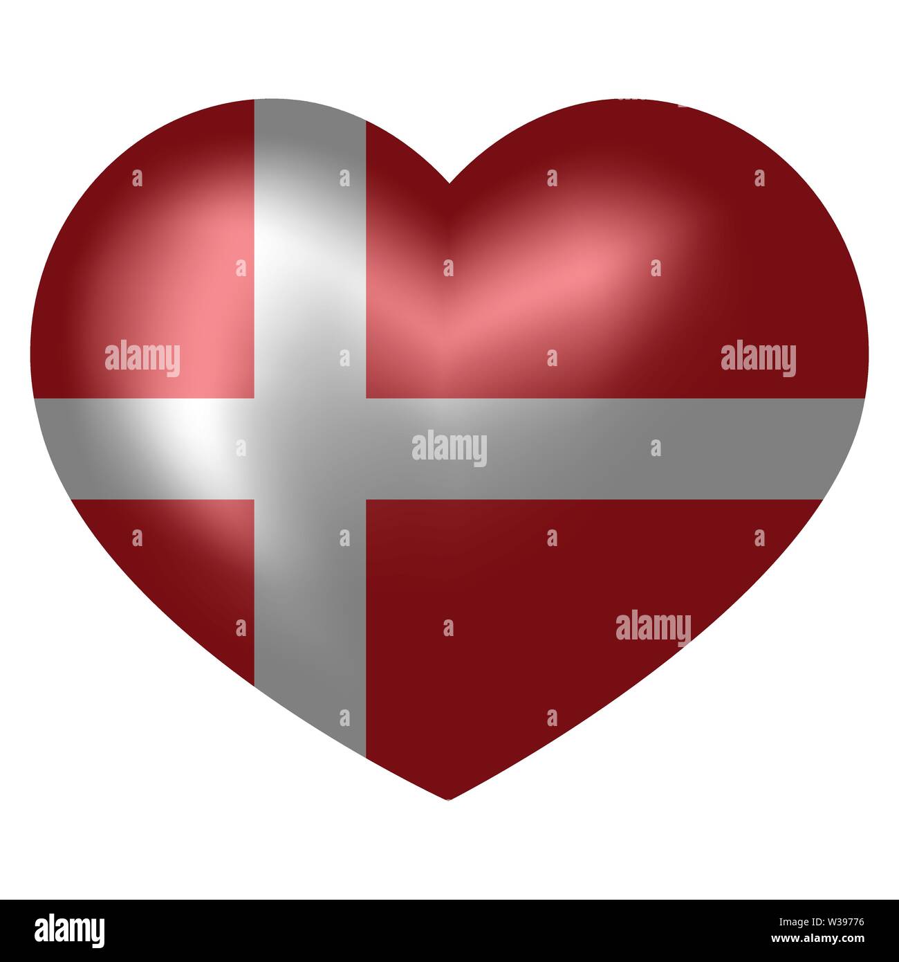 flag of Denmark in heart shape. vector illustration Stock Vector Image ...