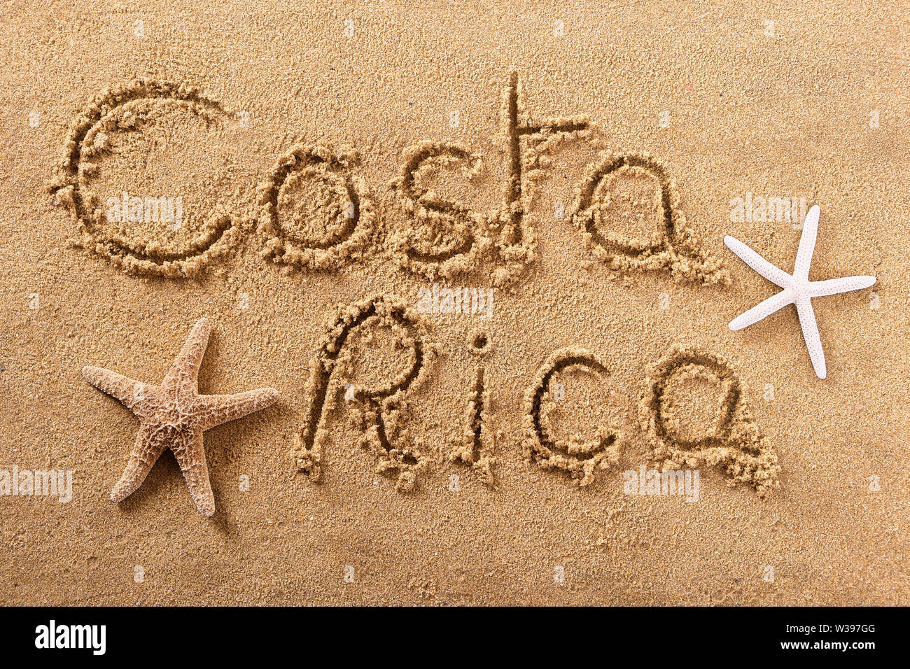 Costa Rica beach word travel writing concept Stock Photo - Alamy