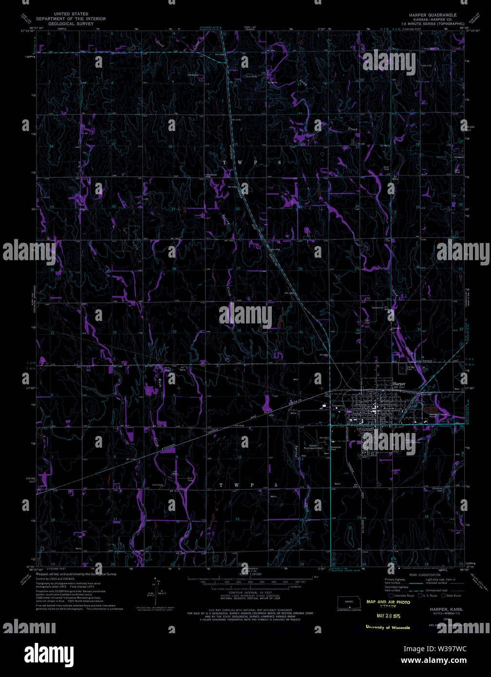 Harper kansas map hi-res stock photography and images - Alamy