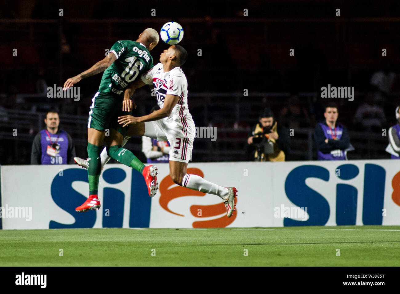 Sao Paulo, Brazil. 13th July, 2019. Deyversson do Palmeiras and Bruno ...