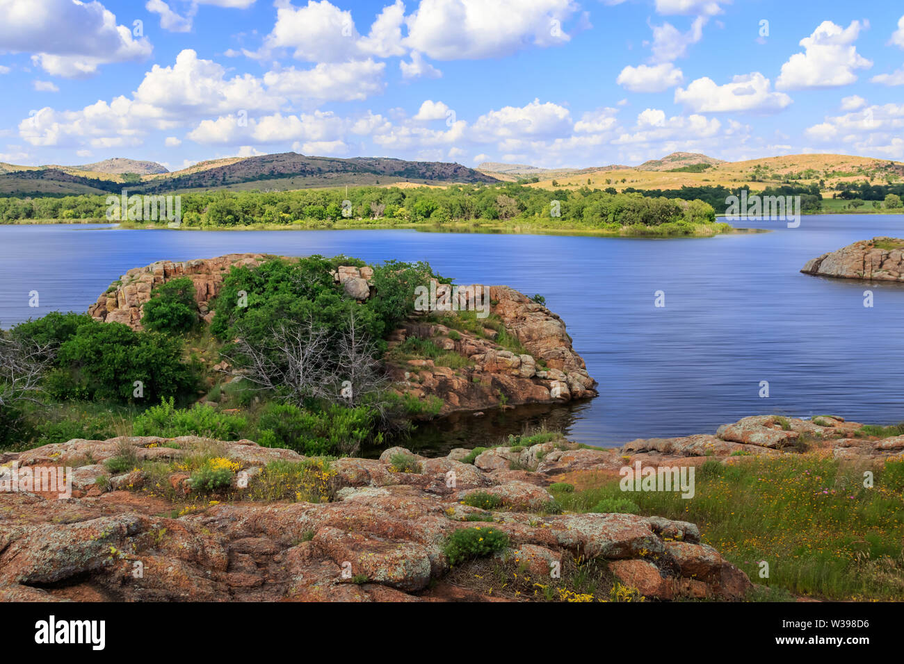 Quannah Parker Lake in the Wichita Mountains of near Cache, Oklahoma ...