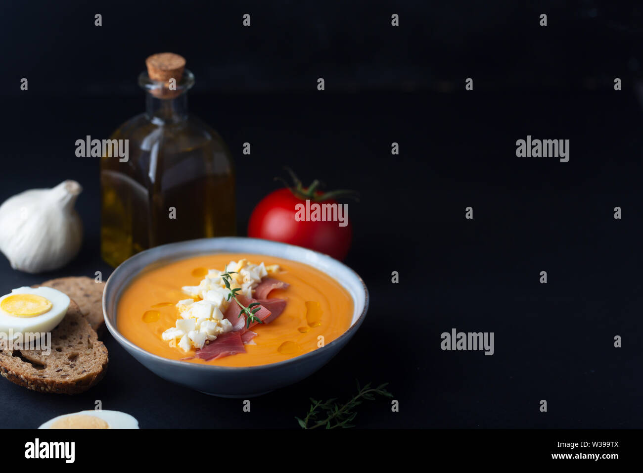 Salmorejo cordobes typical spanish tomato soup similar to the gazpacho ...