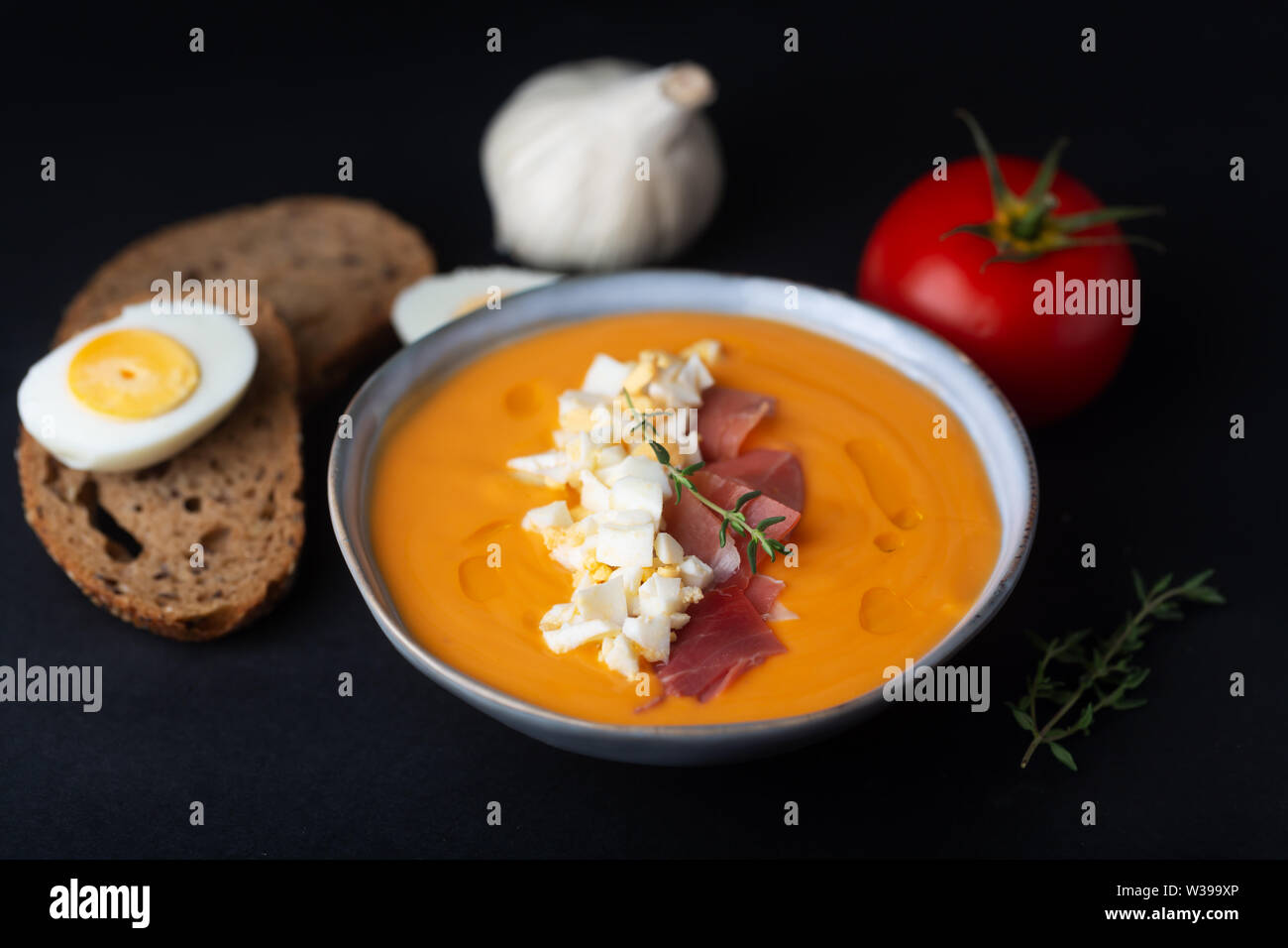 Salmorejo cordobes typical spanish tomato soup similar to the gazpacho ...