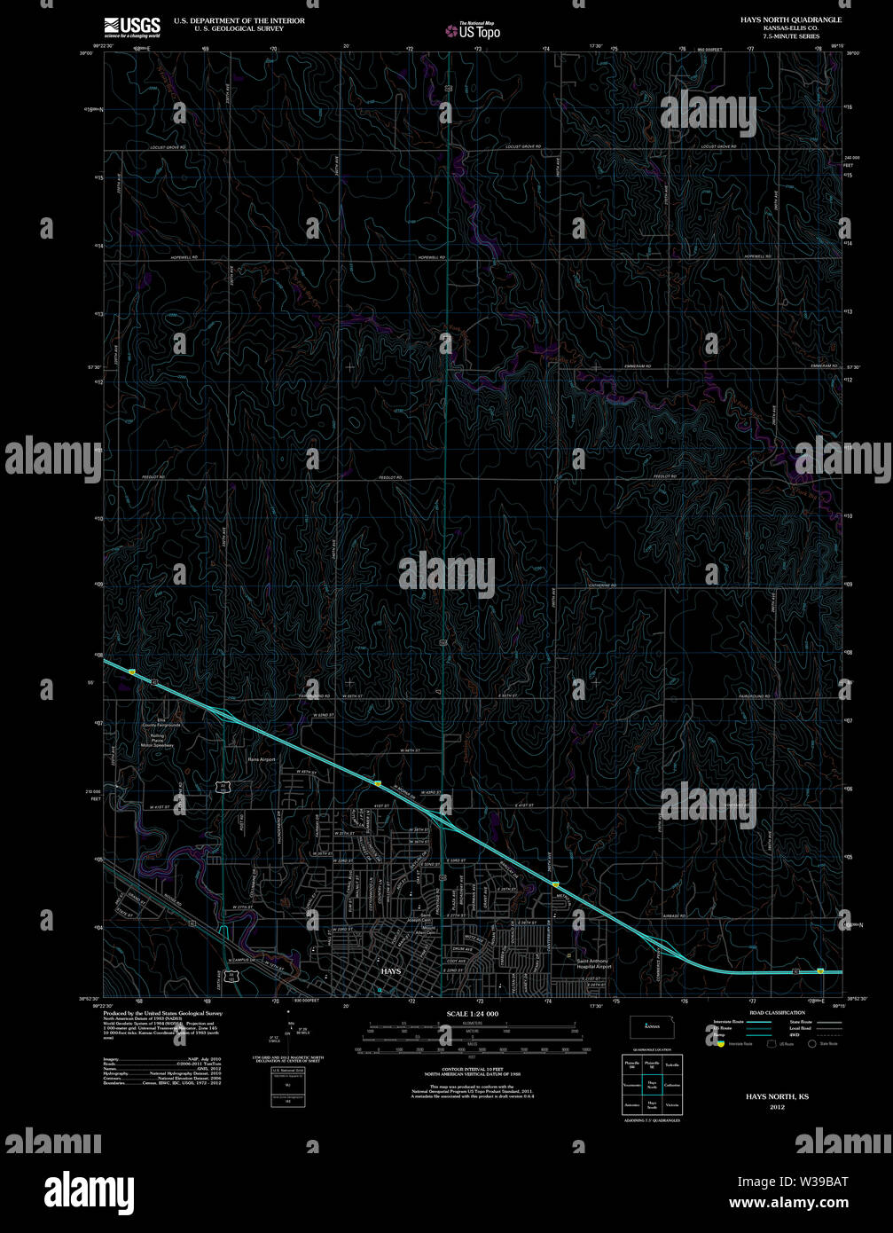 Map of hays kansas hi-res stock photography and images - Alamy