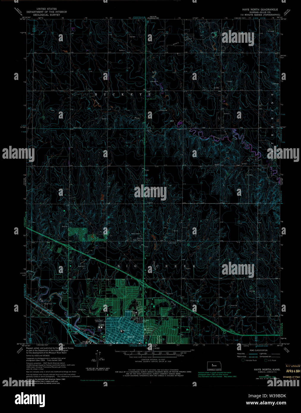Map of hays kansas hi-res stock photography and images - Alamy