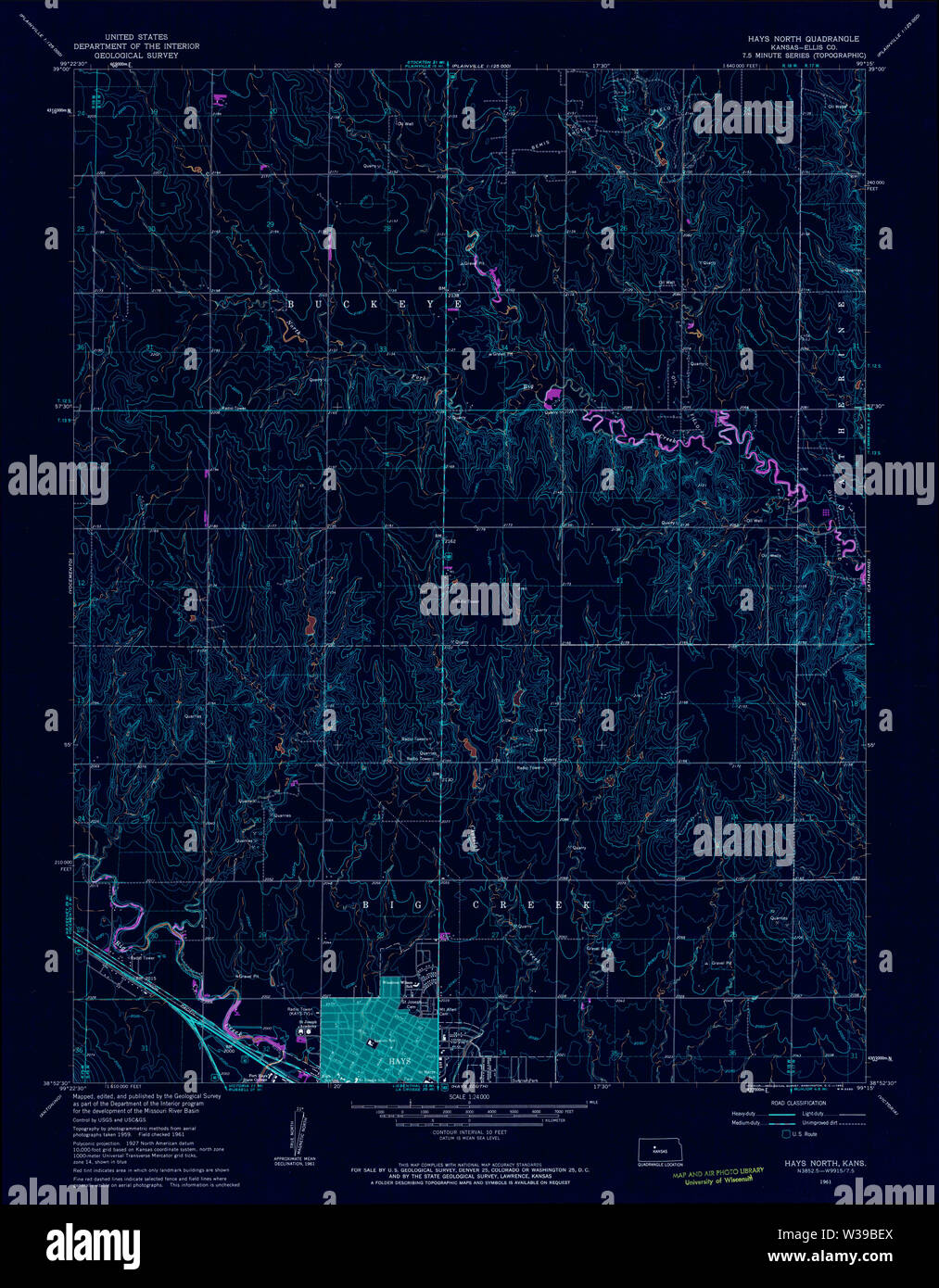Map of hays kansas hi-res stock photography and images - Alamy