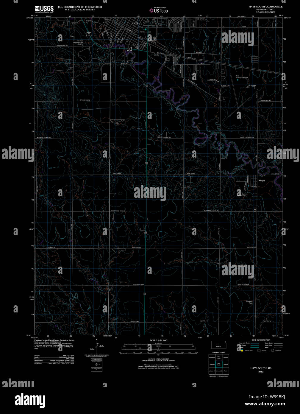 Map of hays kansas hi-res stock photography and images - Alamy