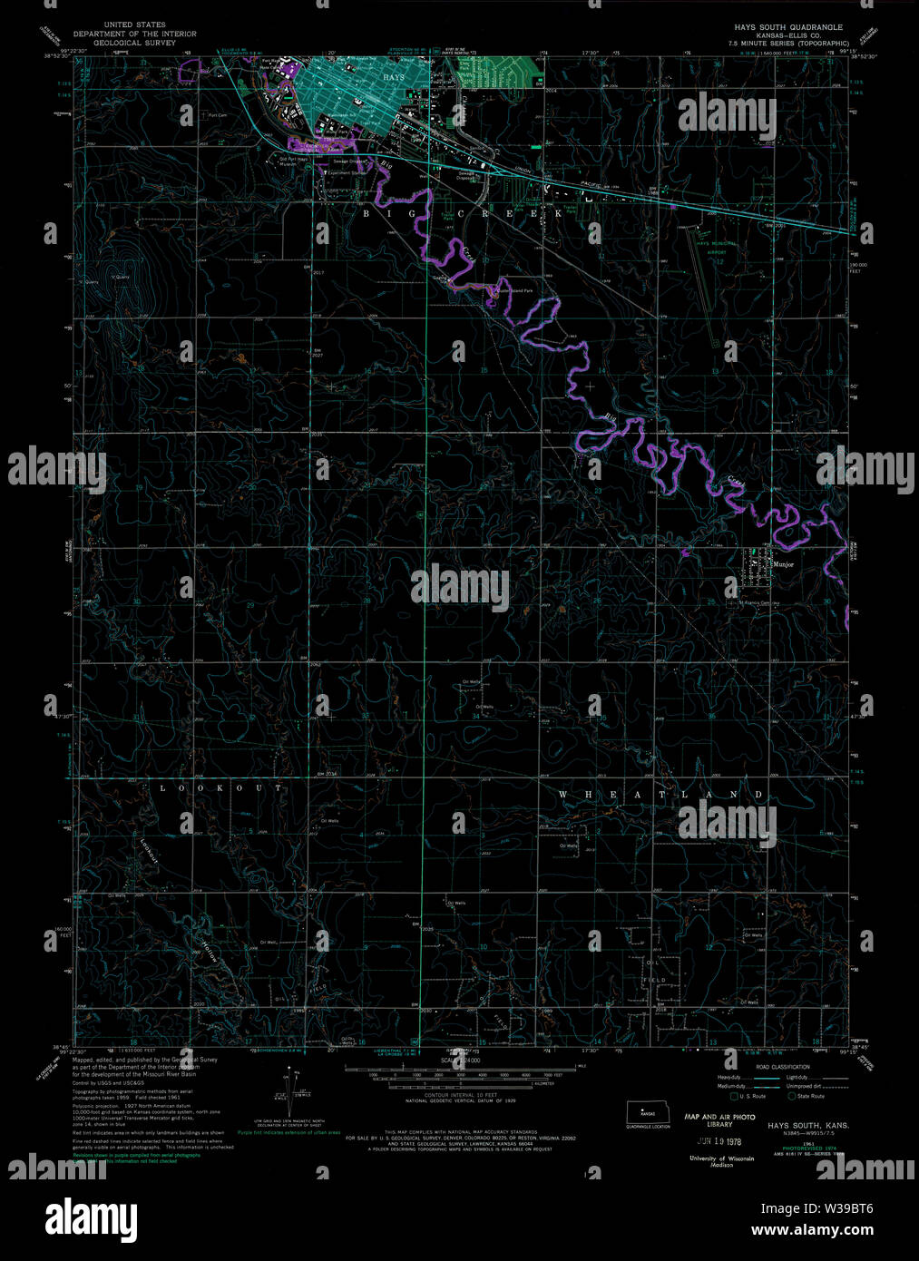 Map of hays kansas hi-res stock photography and images - Alamy