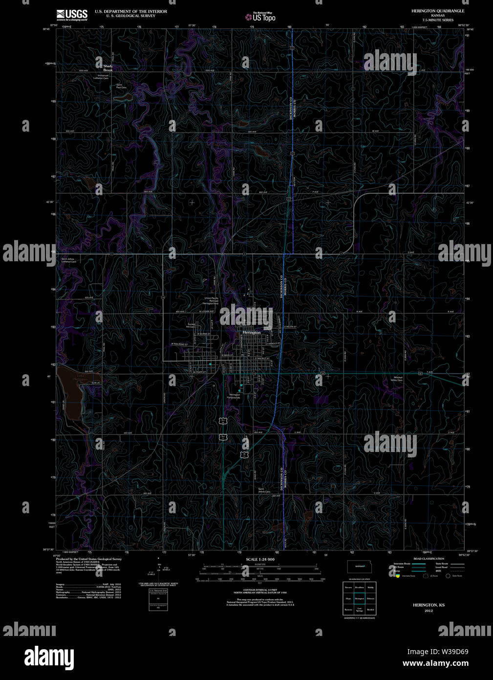 Herington map hi-res stock photography and images - Alamy