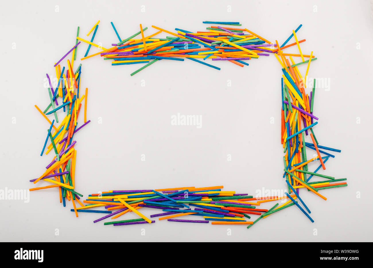 Geometric shapes made with colorful sticks as creative concept Stock ...