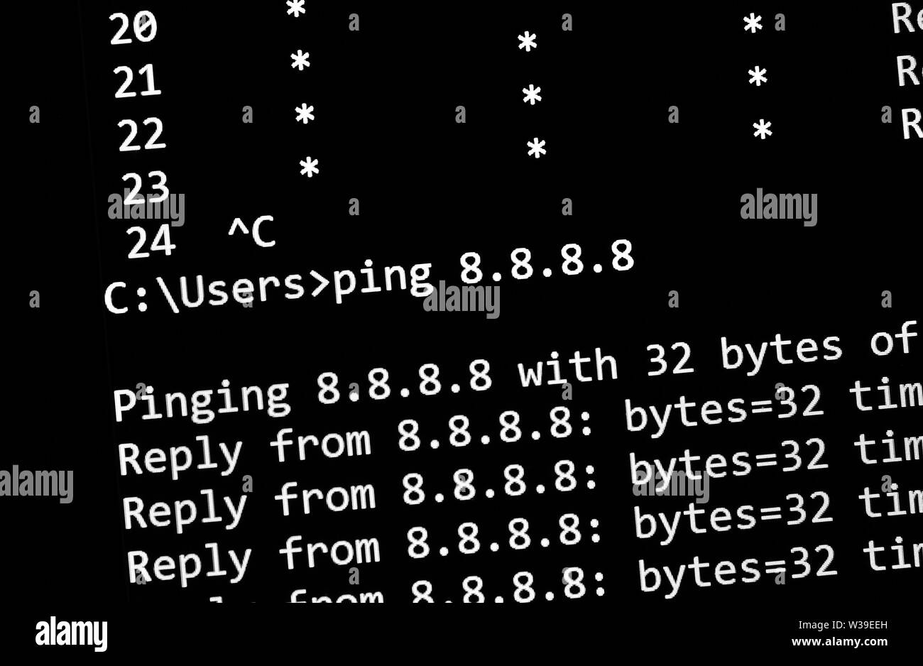 Network ping Black and White Stock Photos & Images - Alamy