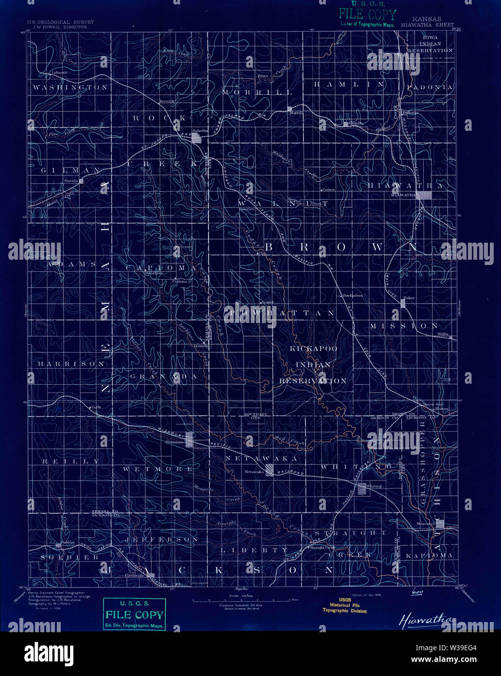 Map of hiawatha hi-res stock photography and images - Alamy