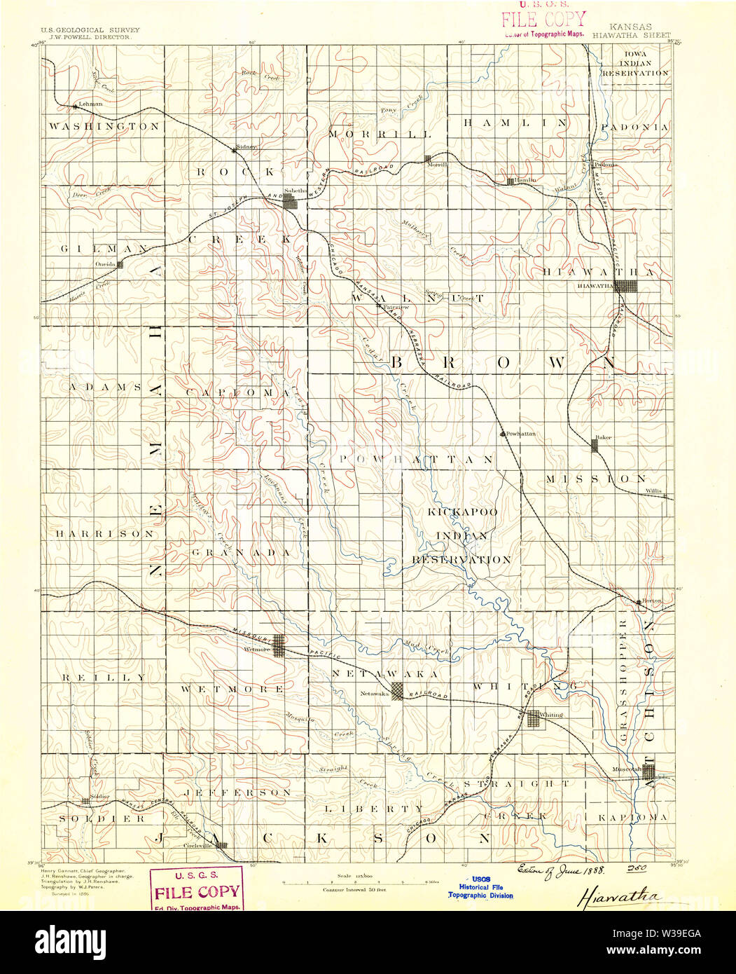 Map of hiawatha hi-res stock photography and images - Alamy