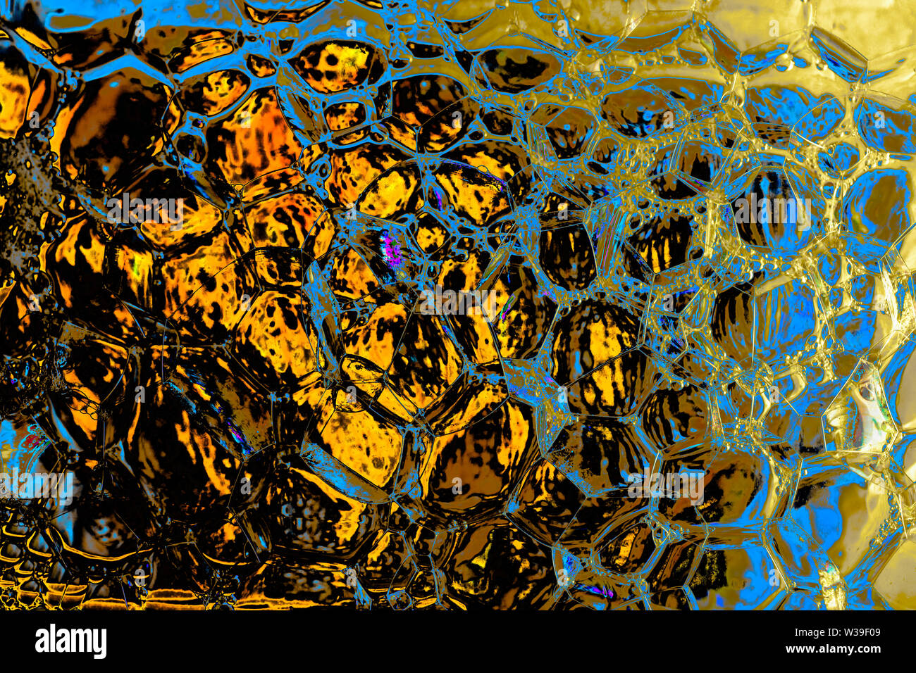 Oil bubbles inside water base form patterns Stock Photo - Alamy