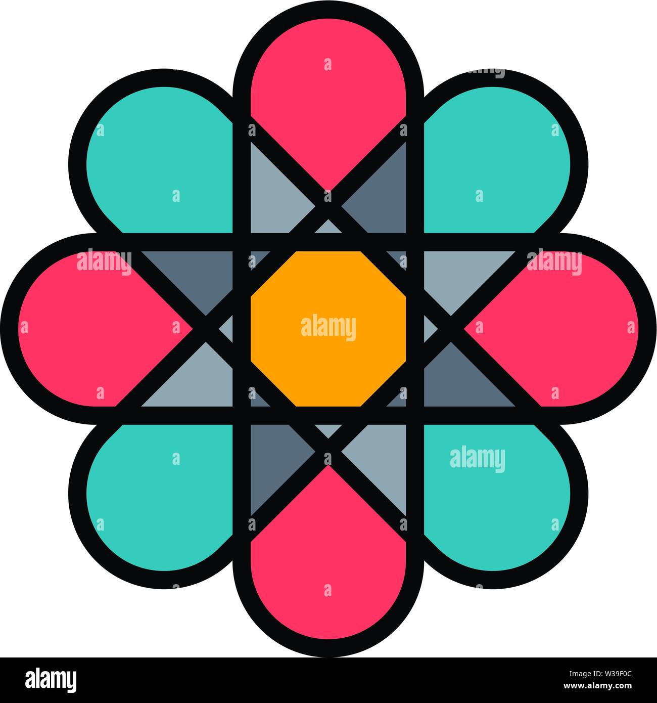 flower star sign symbol design illustration vector art Stock Vector ...