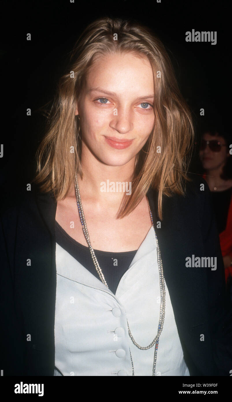 Uma Thurman 1990 Photo By John Barrett/CelebrityArchaeology.com Stock ...