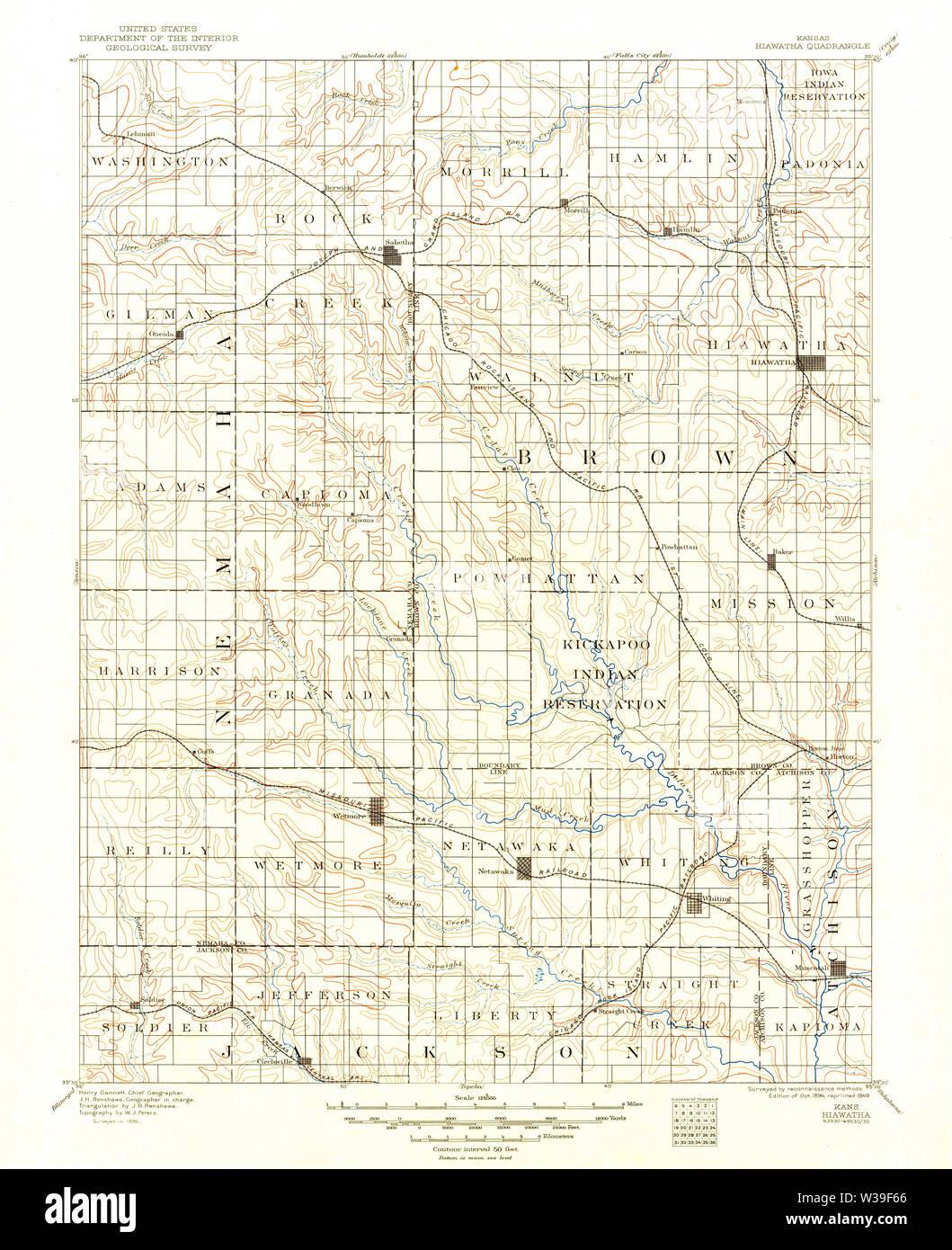 Map of hiawatha hi-res stock photography and images - Alamy