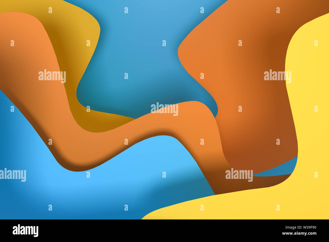 Curve paper background, colorful background, 3d rendering. computer digital background Stock ...