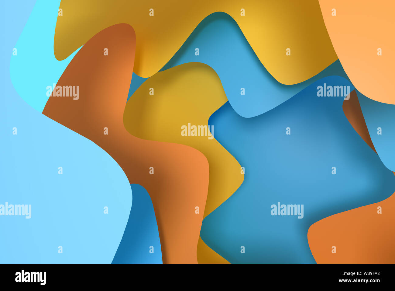 Curve paper background, colorful background, 3d rendering. computer digital background Stock ...