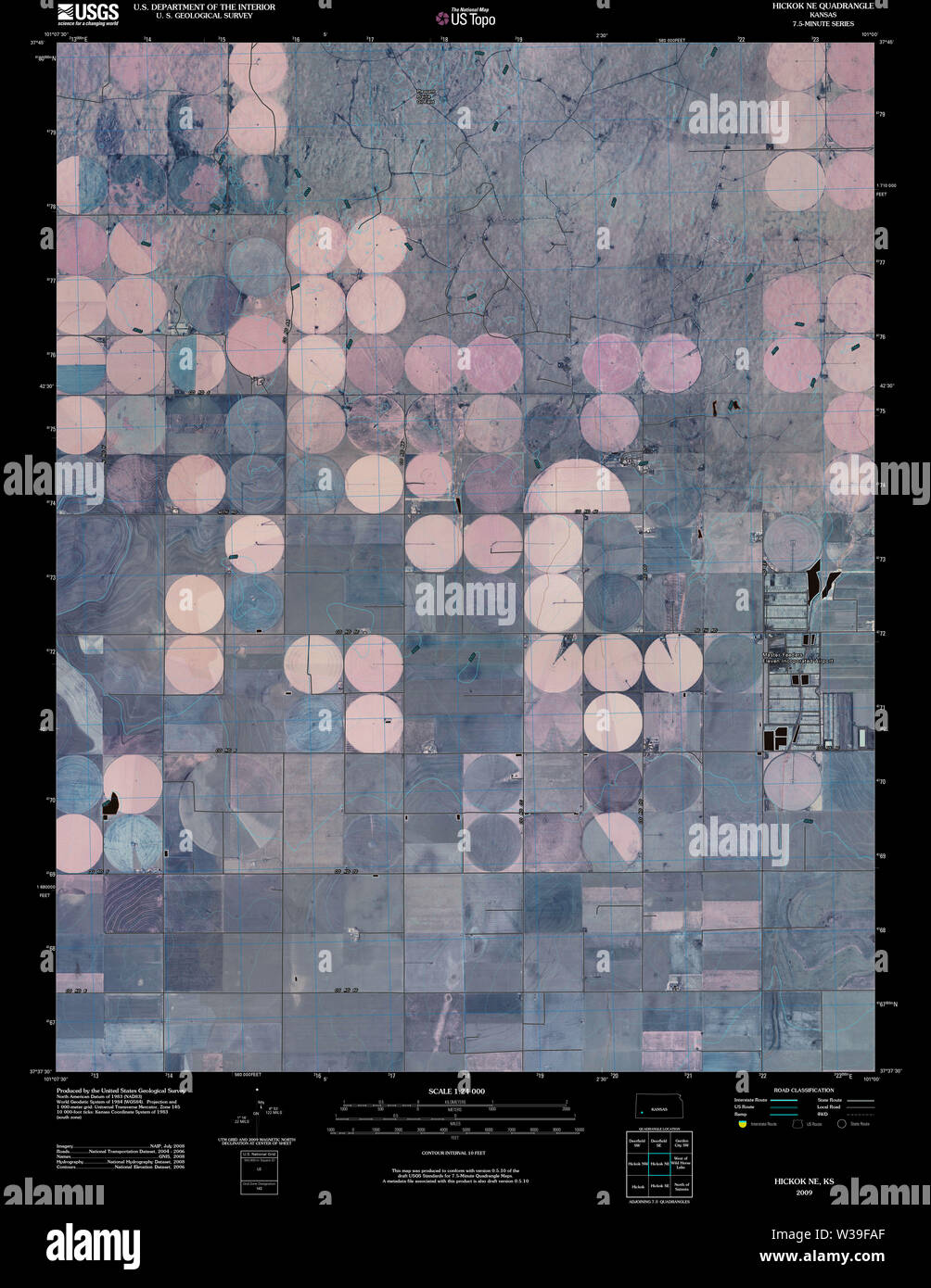 USGS TOPO Map Kansas KS Hickok NE 20091109 TM Inverted Restoration ...