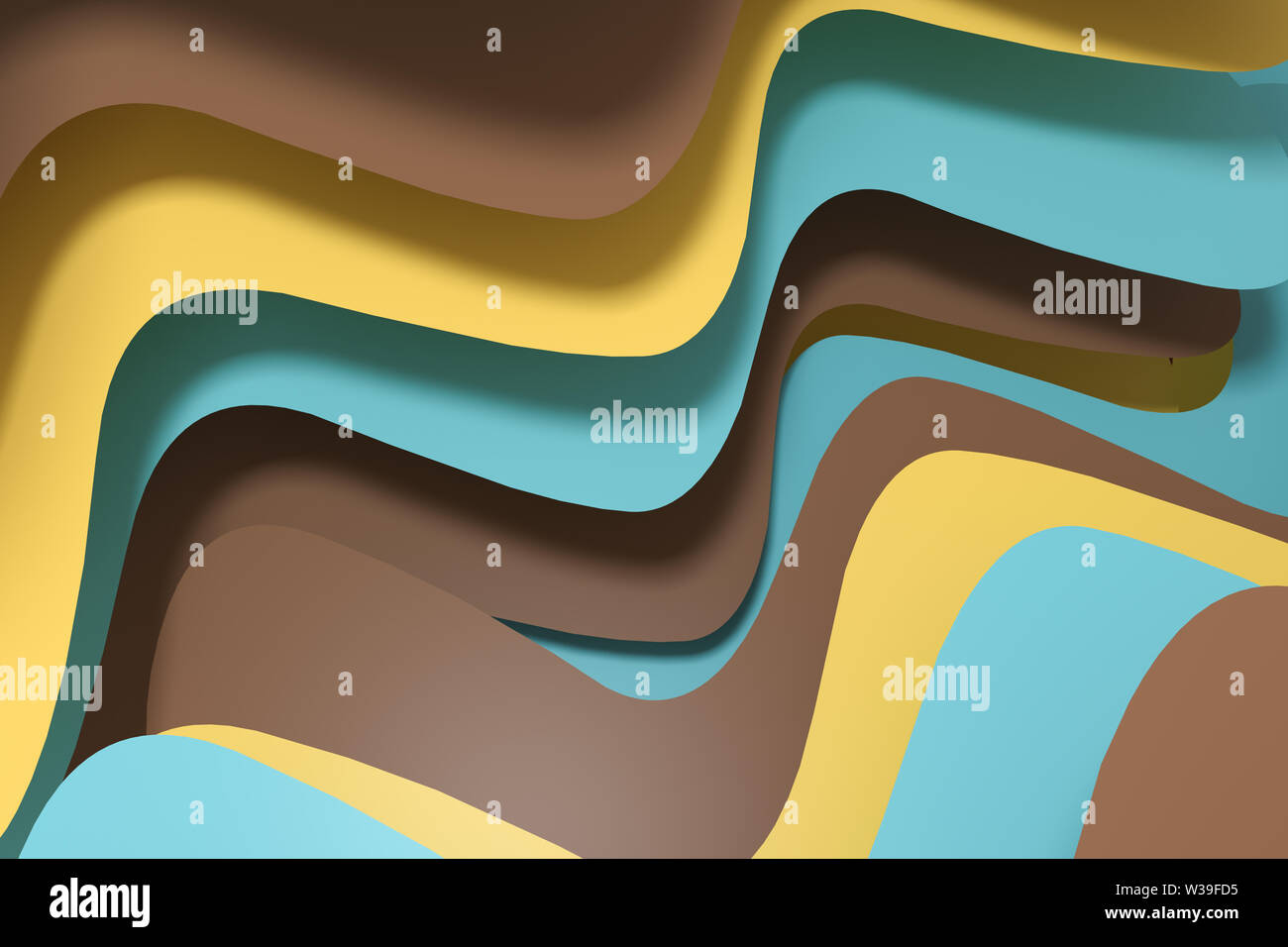 3d rendering curve paper background, colorful background. computer digital background Stock ...