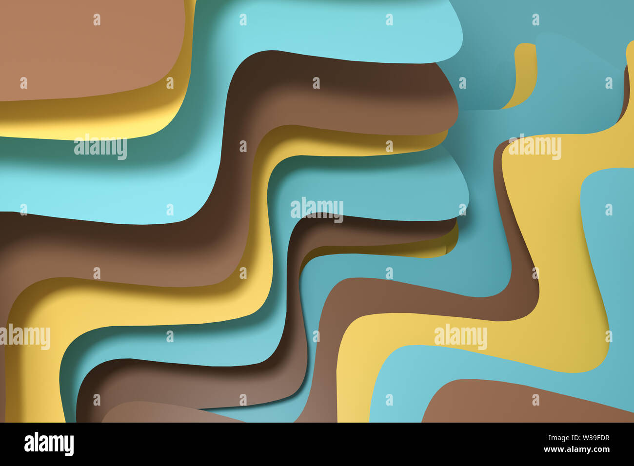 3d rendering curve paper background, colorful background. computer digital background Stock ...