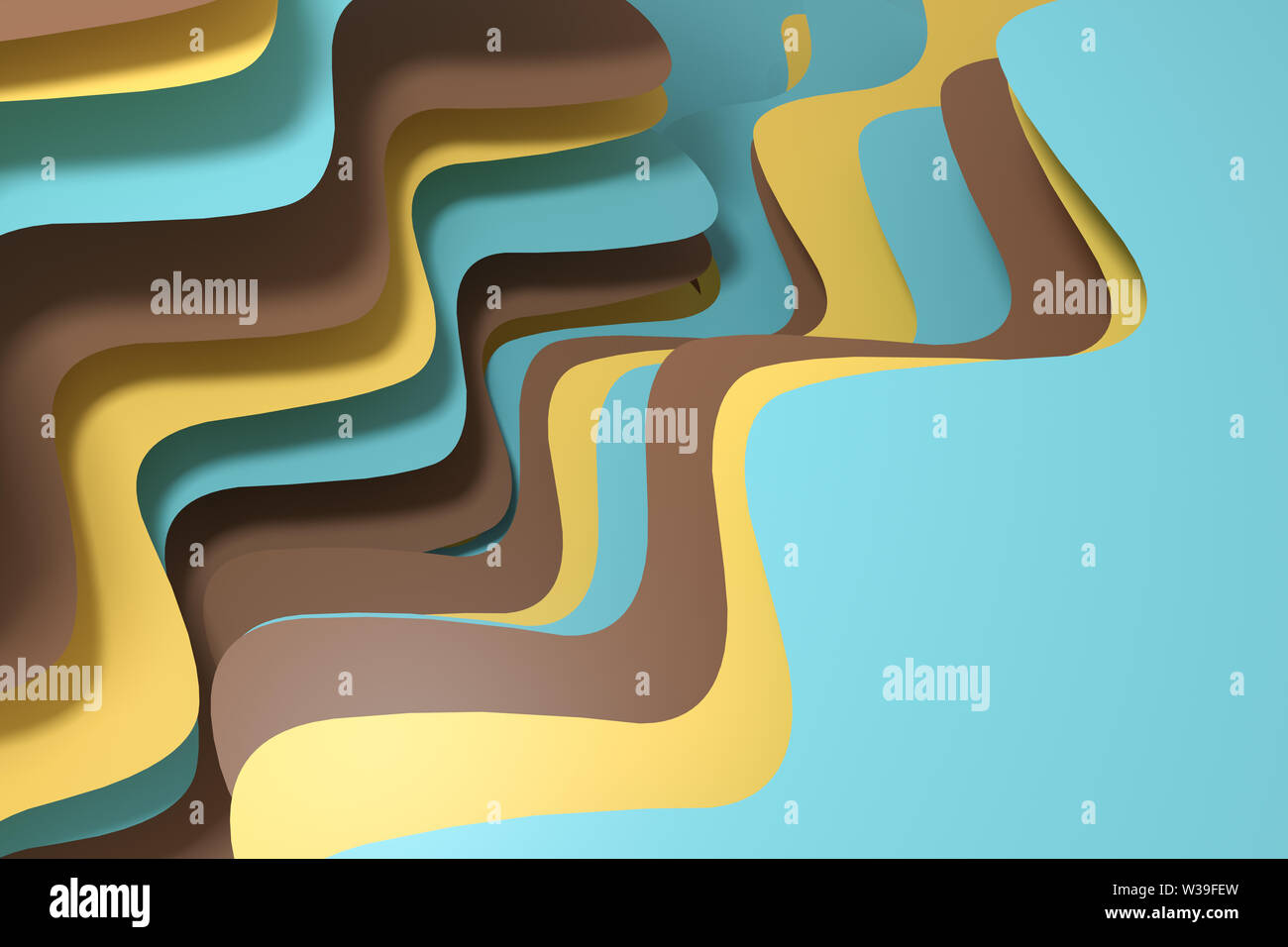 3d rendering curve paper background, colorful background. computer digital background Stock ...