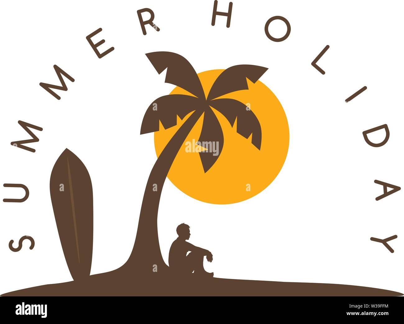 tropical island summer vacation beach holiday vector art Stock Vector ...