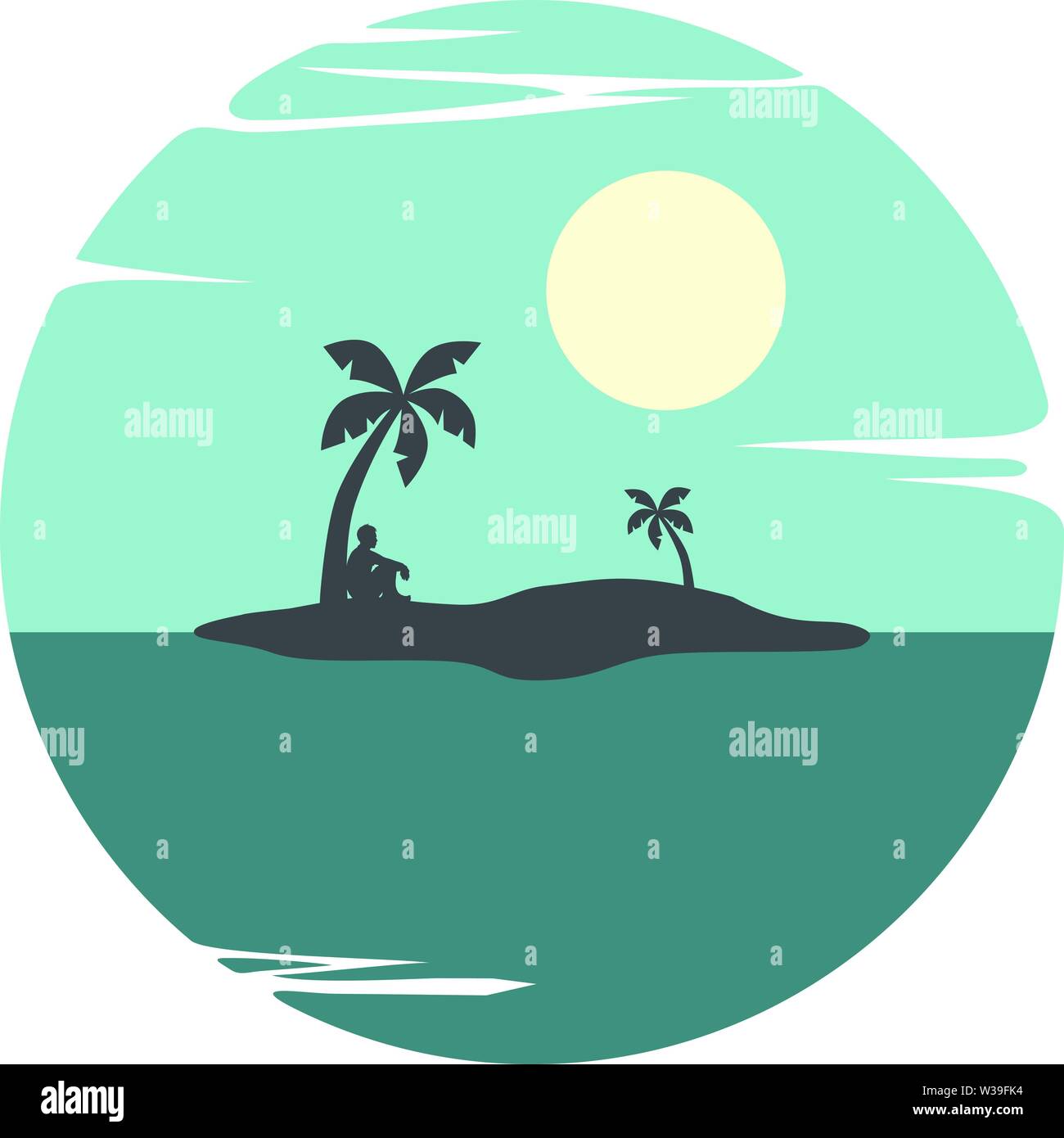 tropical island summer vacation beach holiday vector art Stock Vector ...