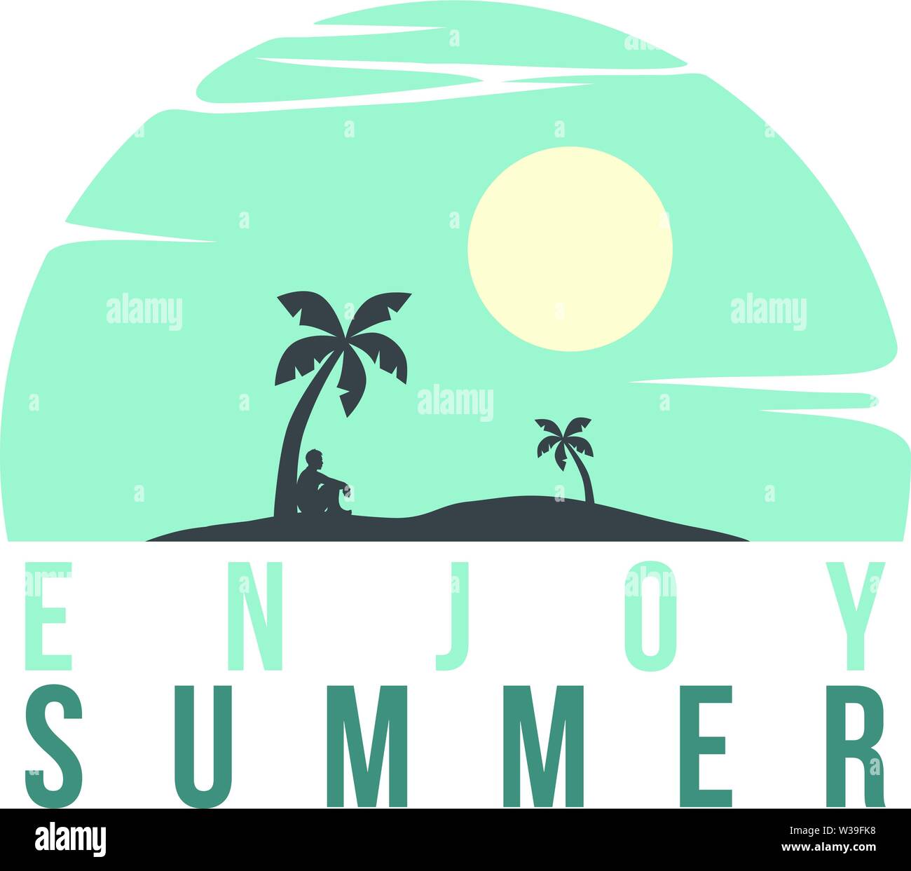 tropical island summer vacation beach holiday vector art Stock Vector ...
