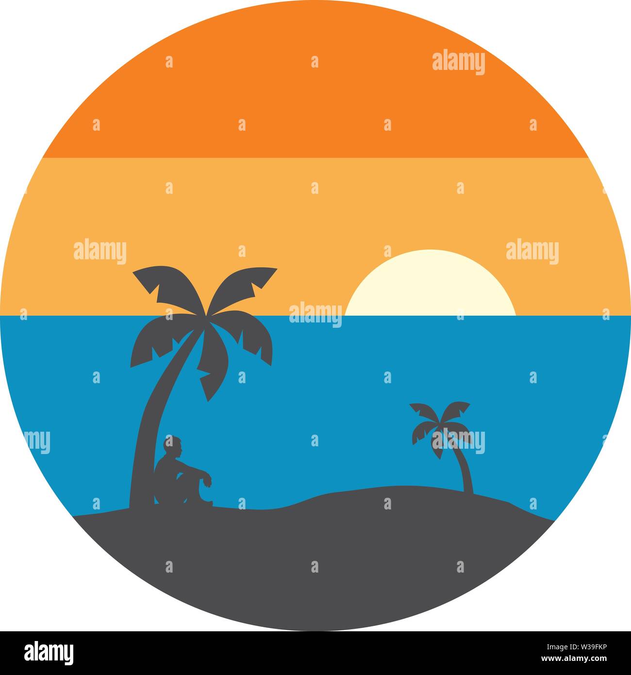 tropical island summer vacation beach holiday vector art Stock Vector ...