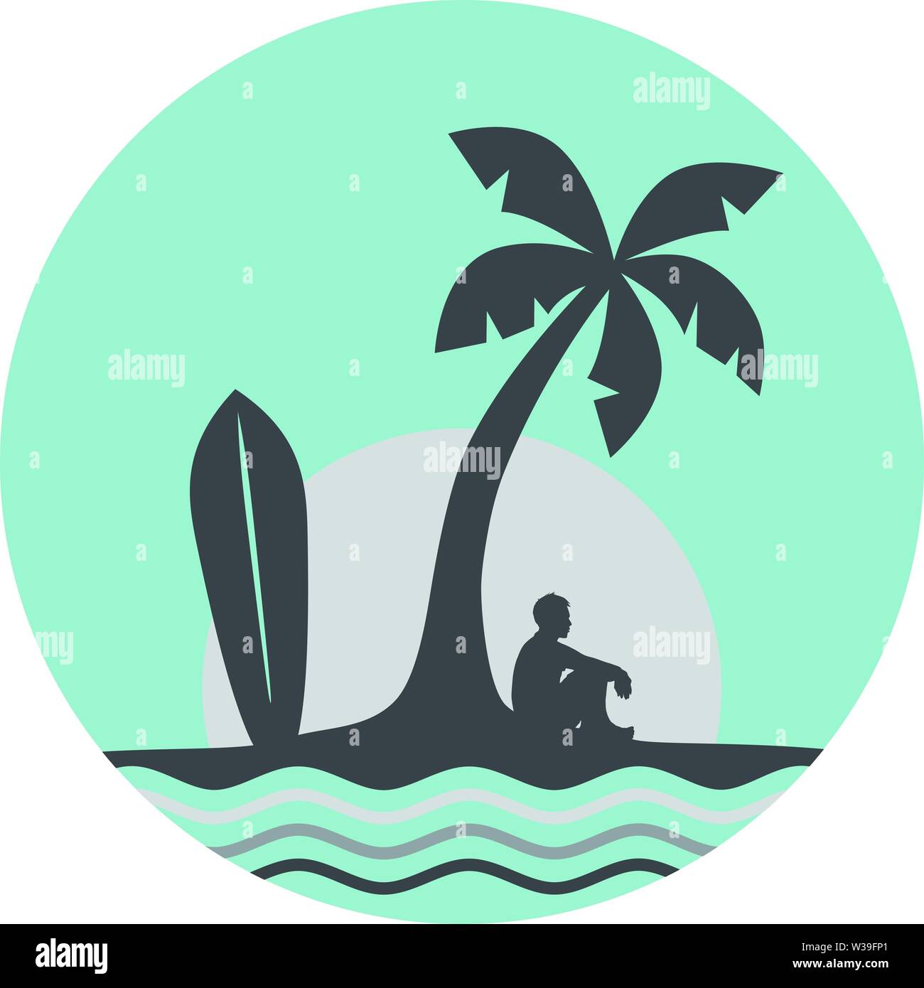 tropical island summer vacation beach holiday vector art Stock Vector ...