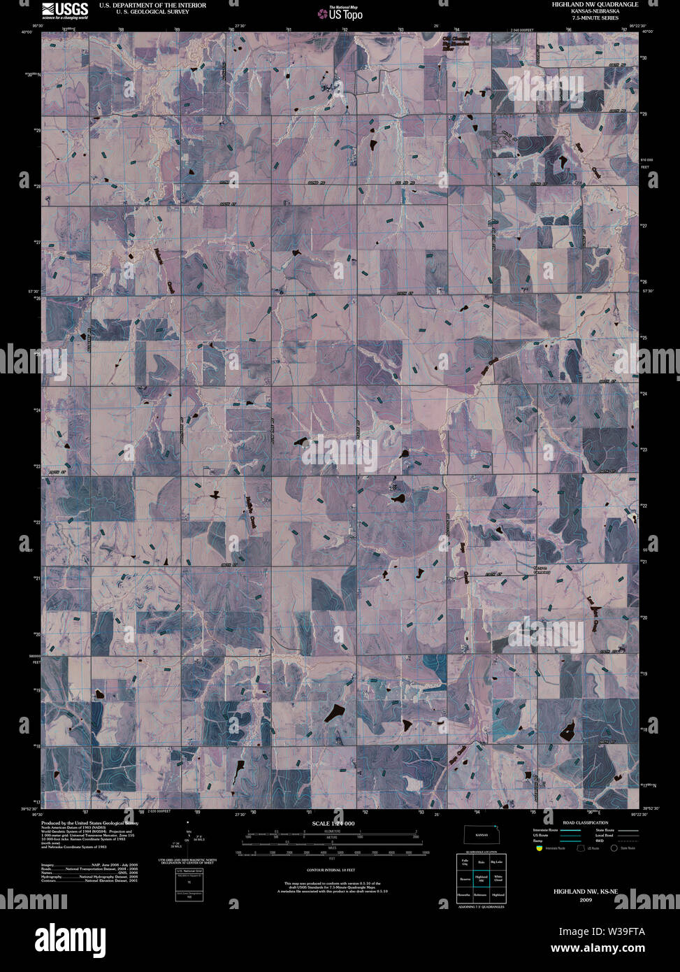Highland kansas map hi-res stock photography and images - Alamy