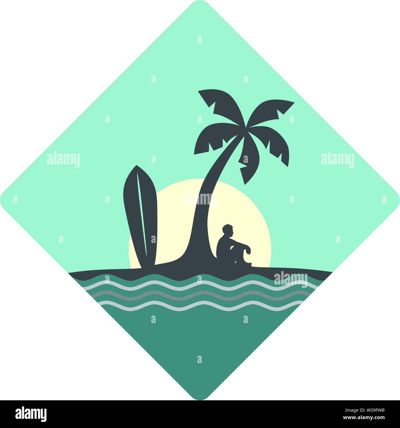 tropical island summer vacation beach holiday vector art Stock Vector ...