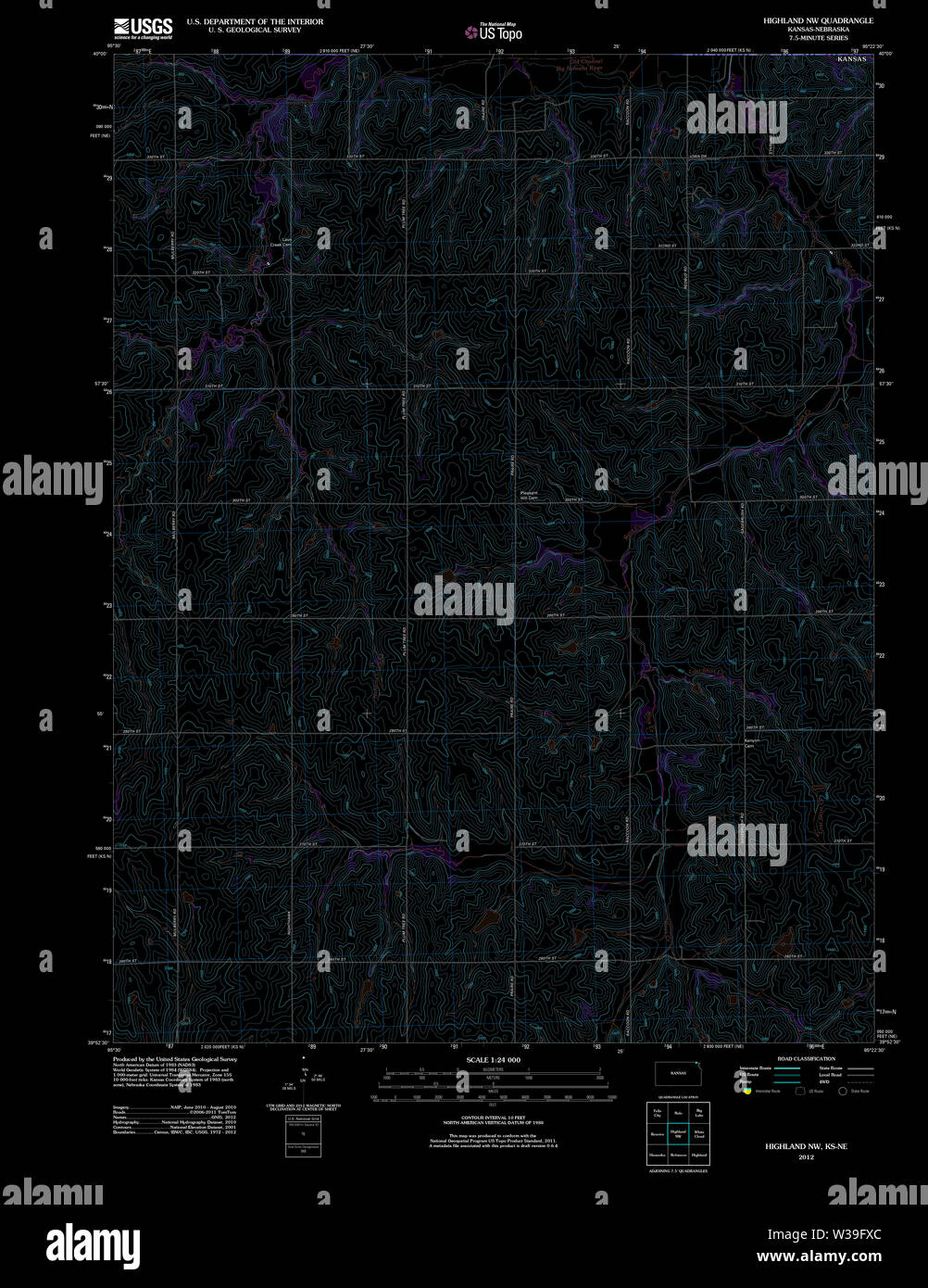 Highland kansas map hi-res stock photography and images - Alamy