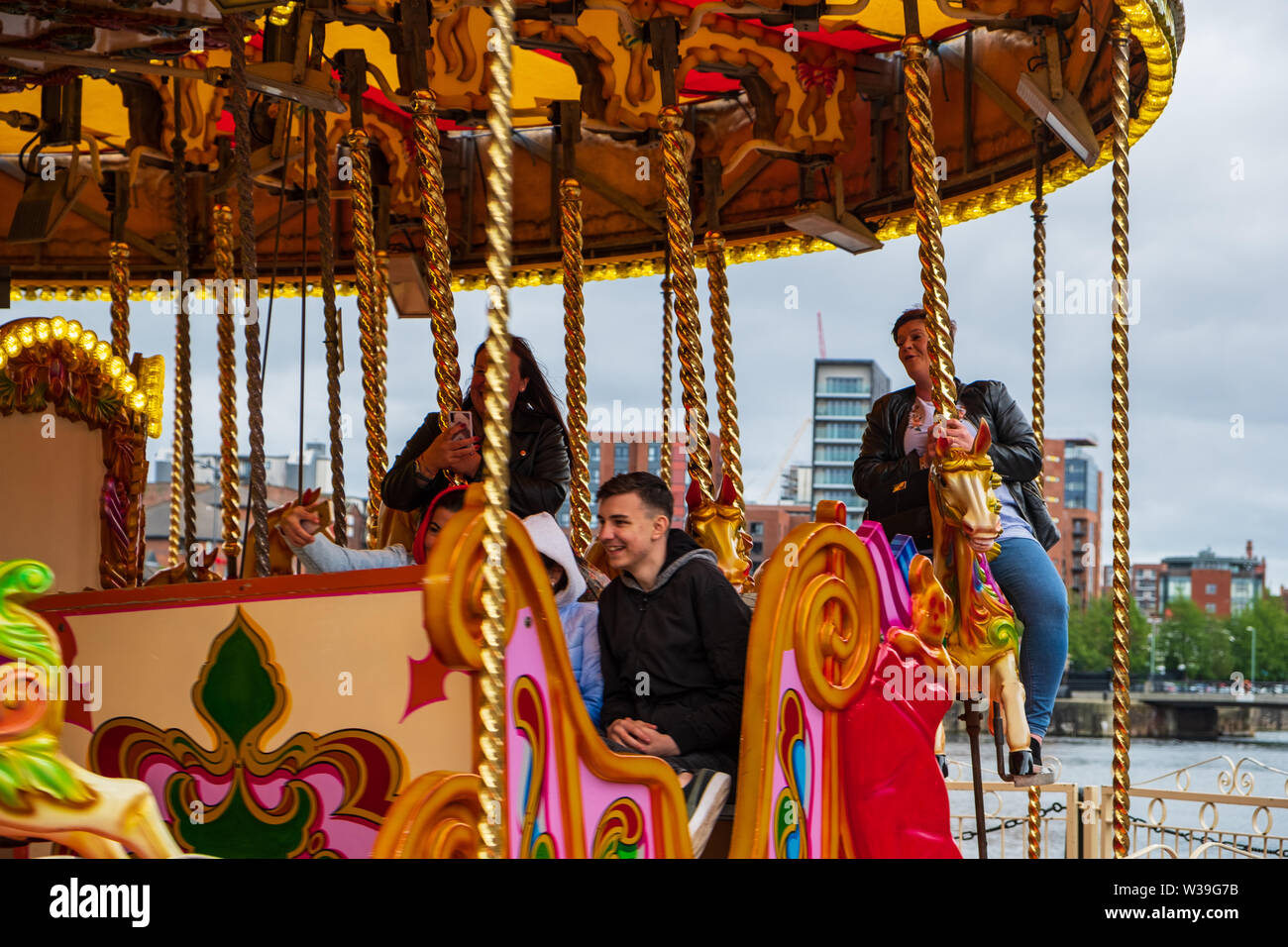 Liverpool, United Kingdom - April 26, 2019: People enjoy themselves on ...