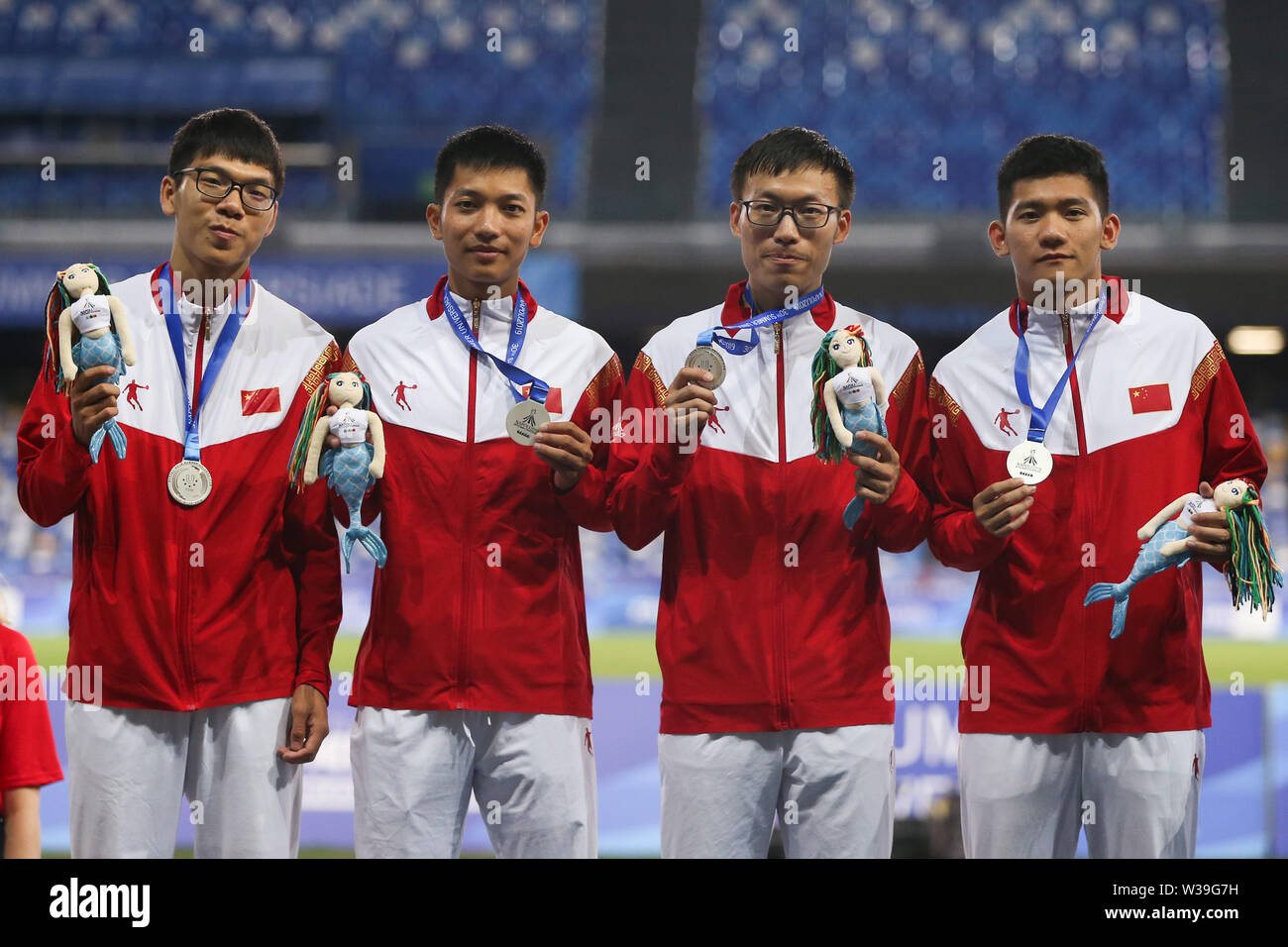 Naples, Italy. 13th July, 2019. Jiang Jiehua, Jiang Hengnan, Wang Yu ...
