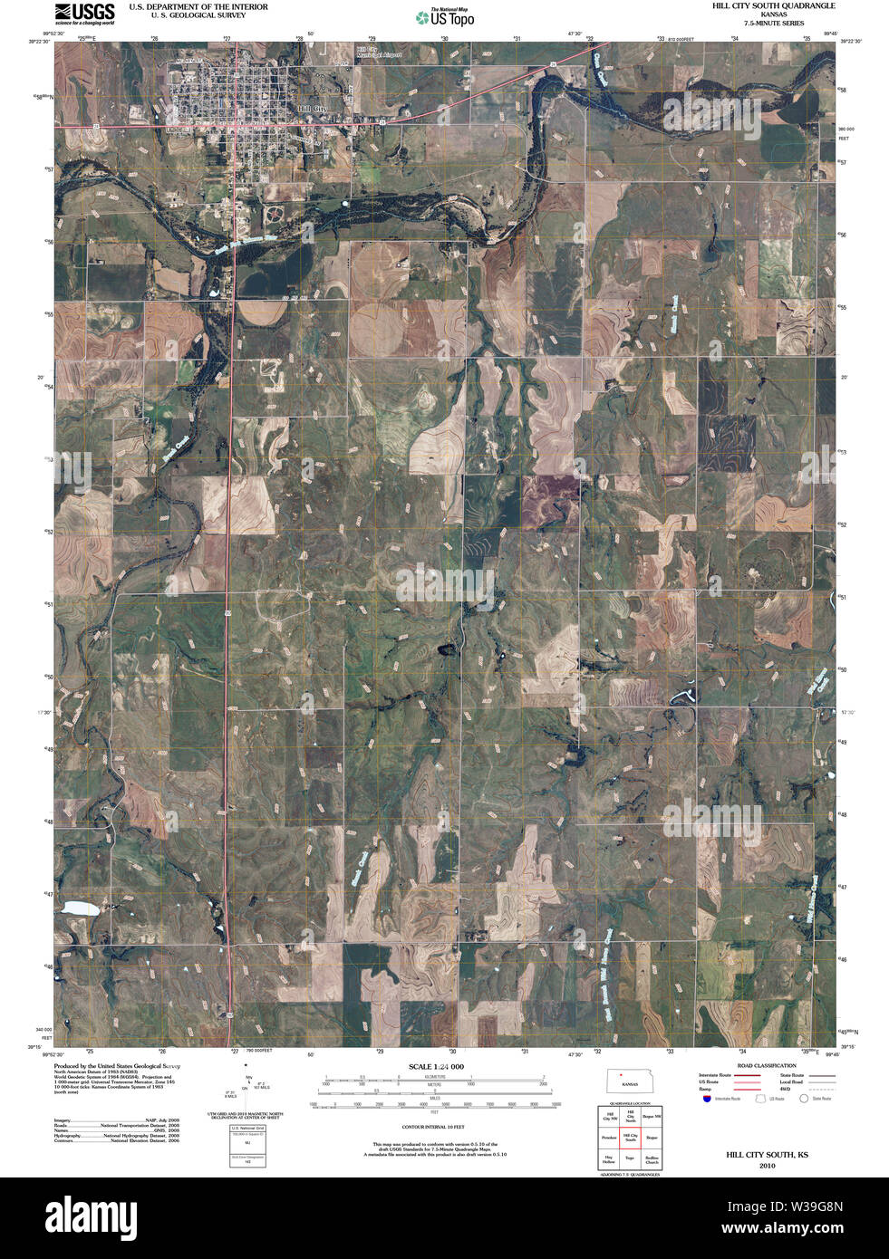 Hill city kansas map hi-res stock photography and images - Alamy