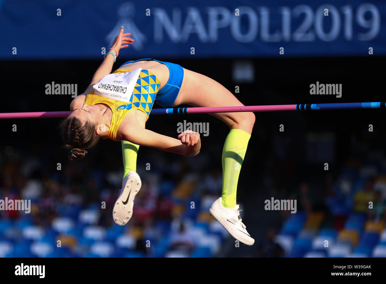 Naples, Italy. 13th July, 2019. Yuliia Chumachenko of Ukraine competes ...