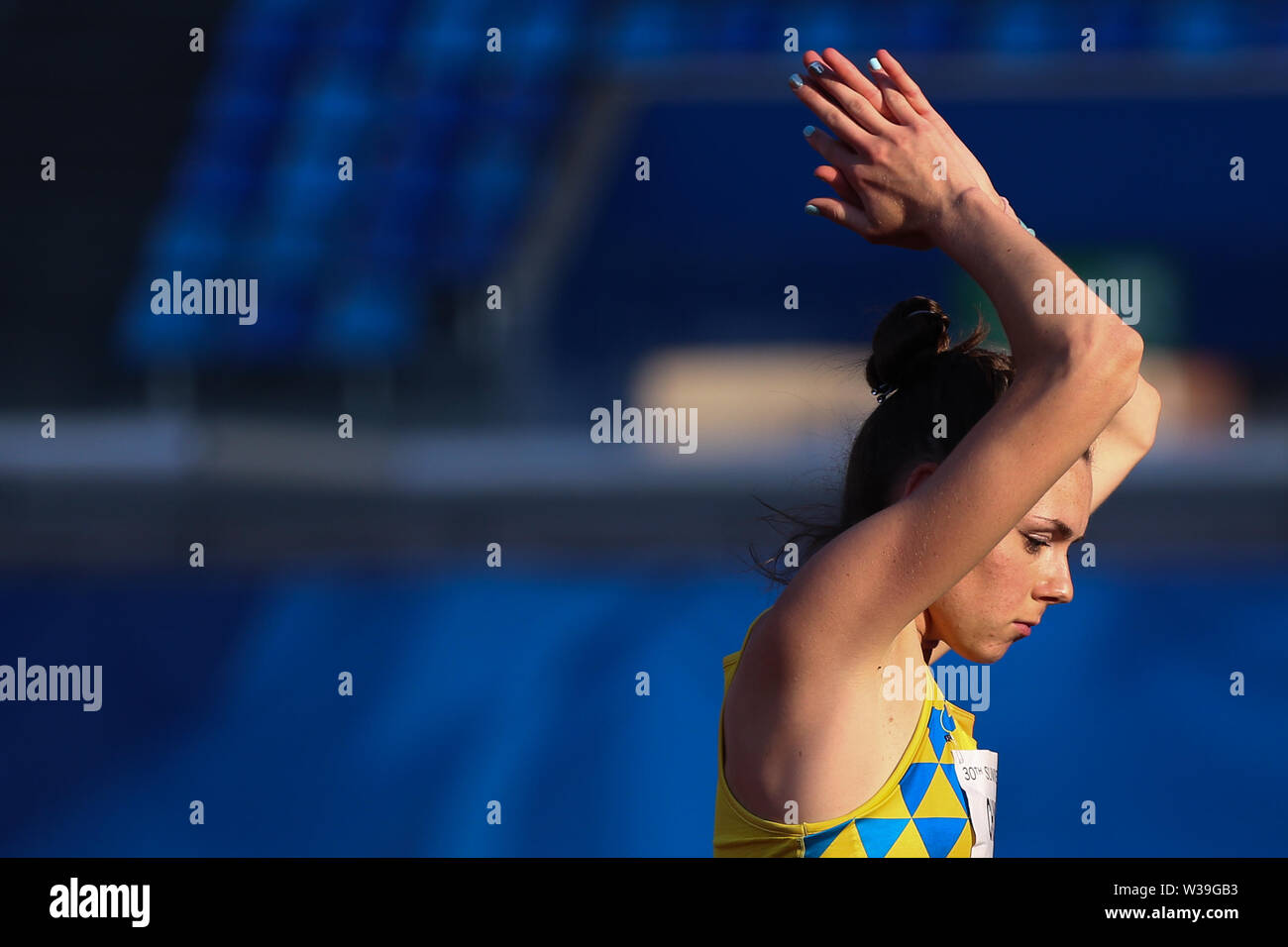Naples, Italy. 13th July, 2019. Yuliia Chumachenko of Ukraine reacts ...