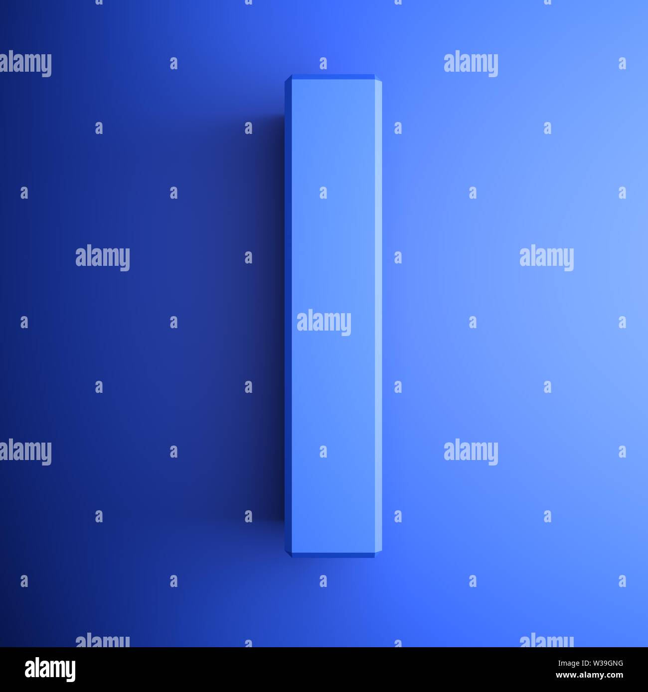 I alphabetic letter blue, isolated on blue background - 3D rendering ...