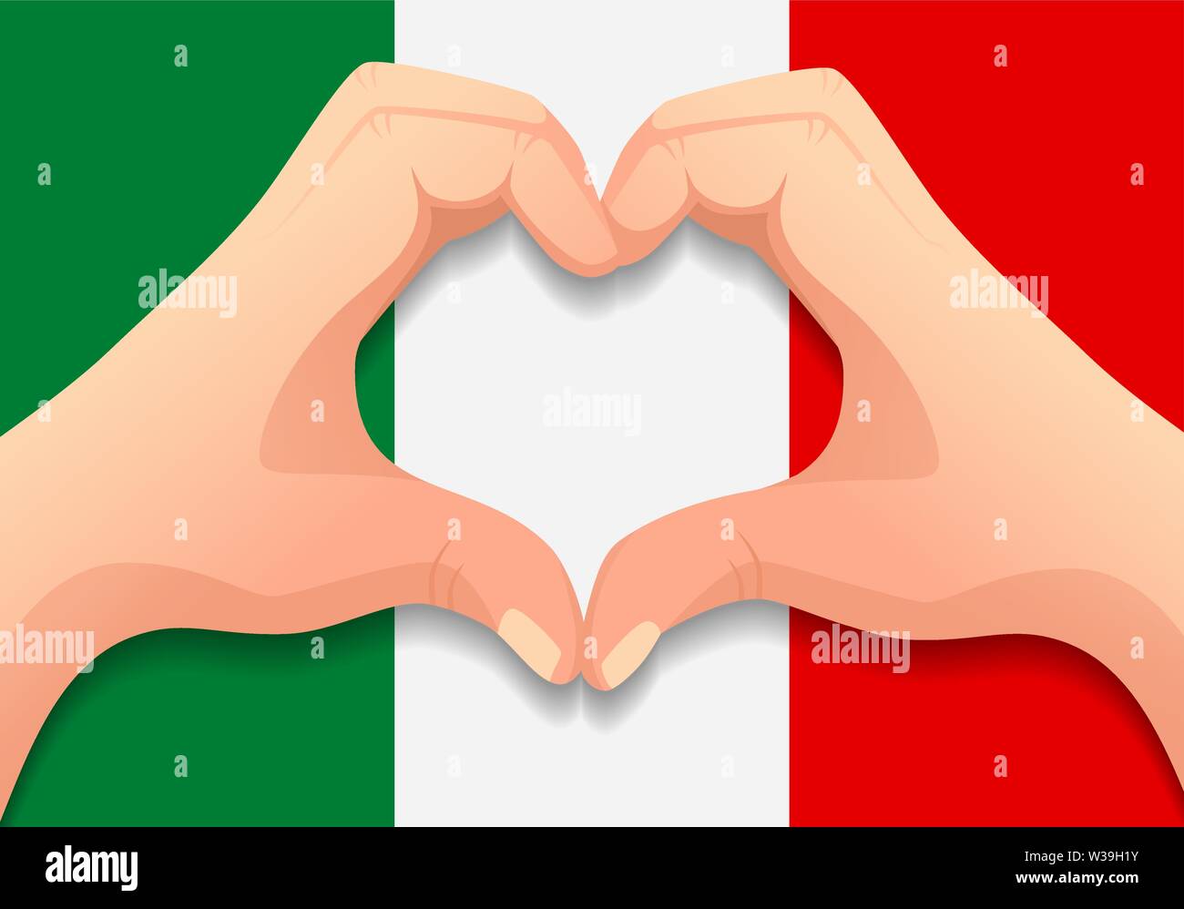 Italian Flag Heart Shape