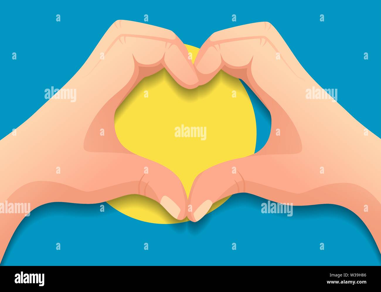 Palau flag and hand heart shape. Patriotic background. National flag of ...