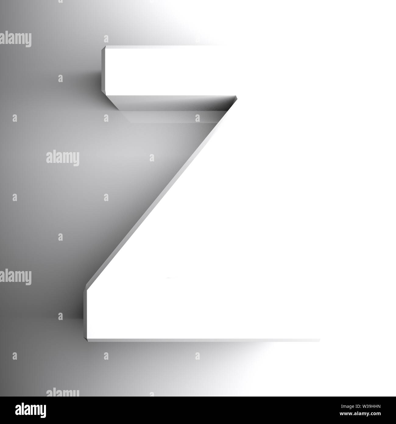 Z white letter isolated on white background - 3D rendering illustration ...