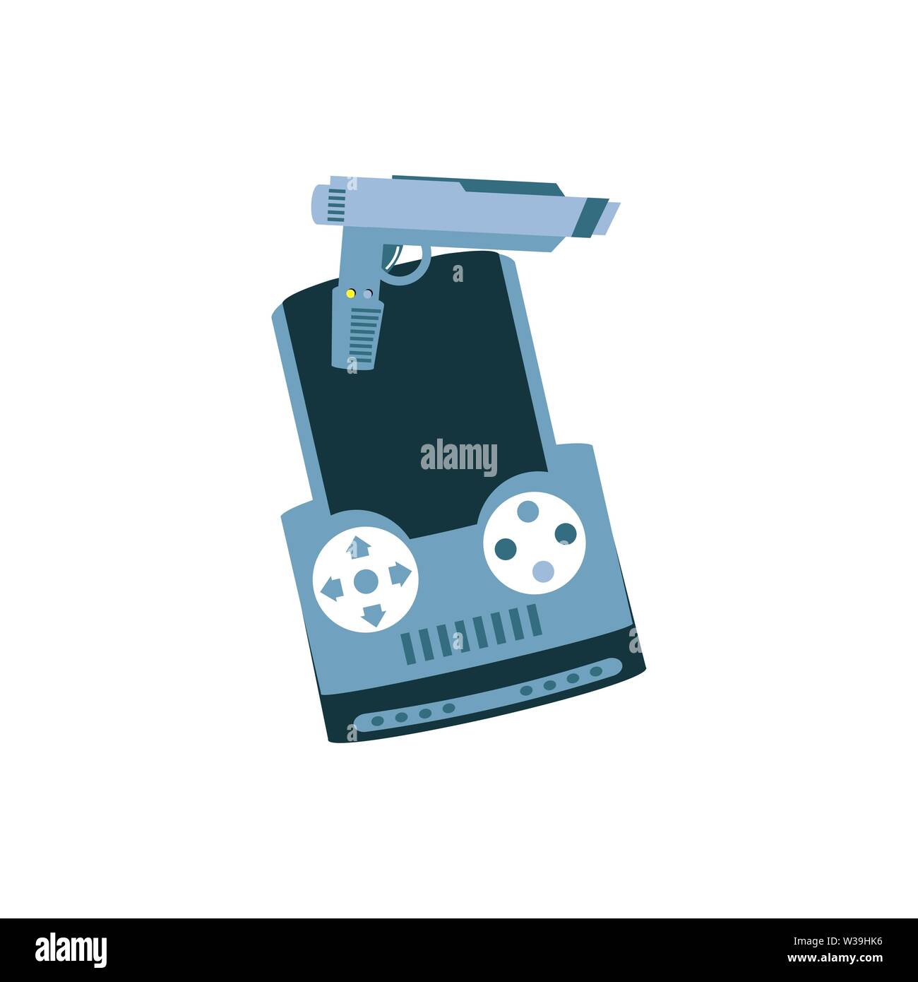 gun weapon with video game device vector illustration design Stock ...