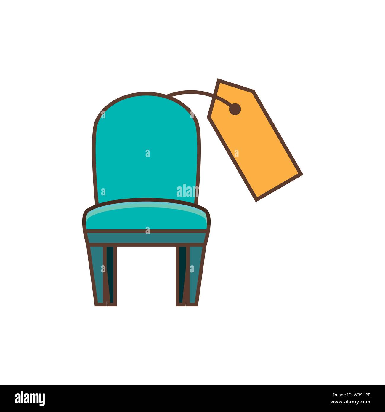 chair with price tag hanging vector illustration design Stock Vector ...