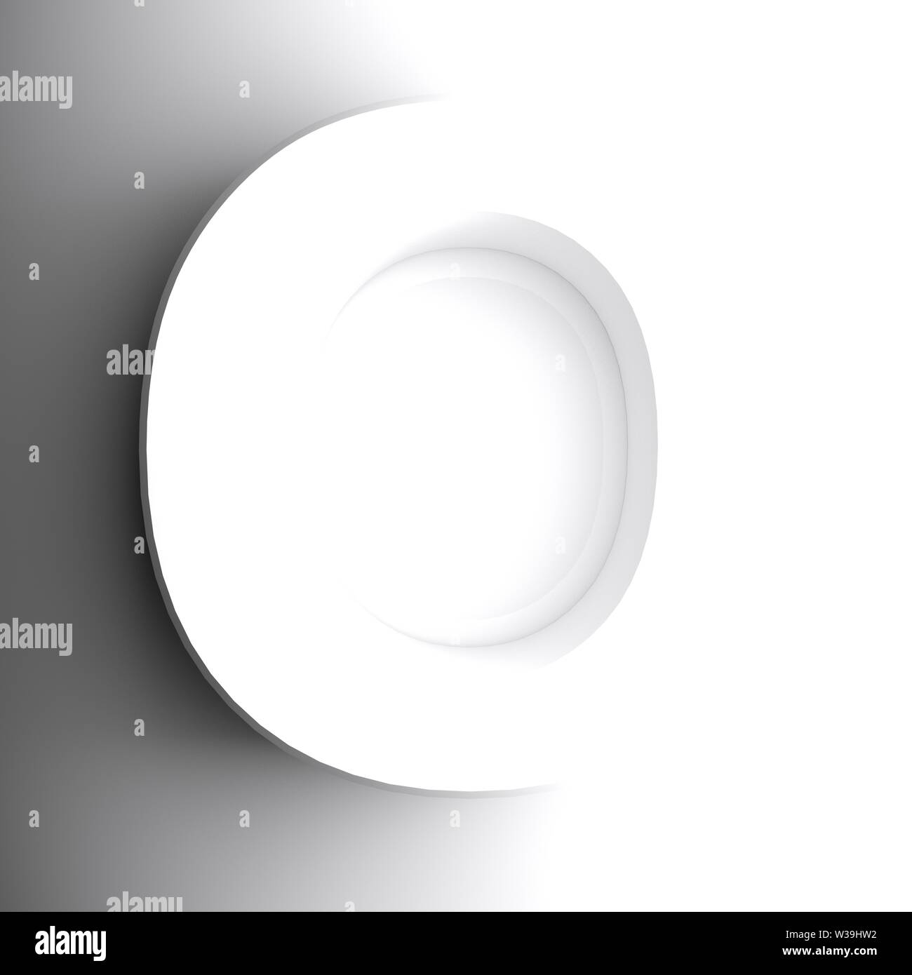 O white letter isolated on white background - 3D rendering illustration ...